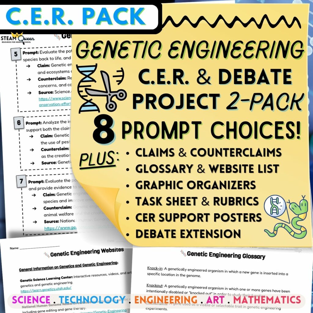 CER Genetic Engineering Scientific Argument Set Debate Project 2-Pack ...