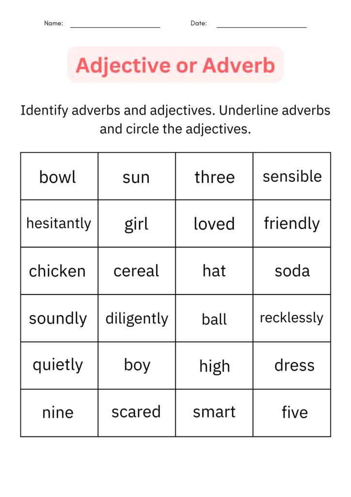 Daily Grammar Activities - Adjectives & Adverbs - Worksheets 3rd, 4th ...