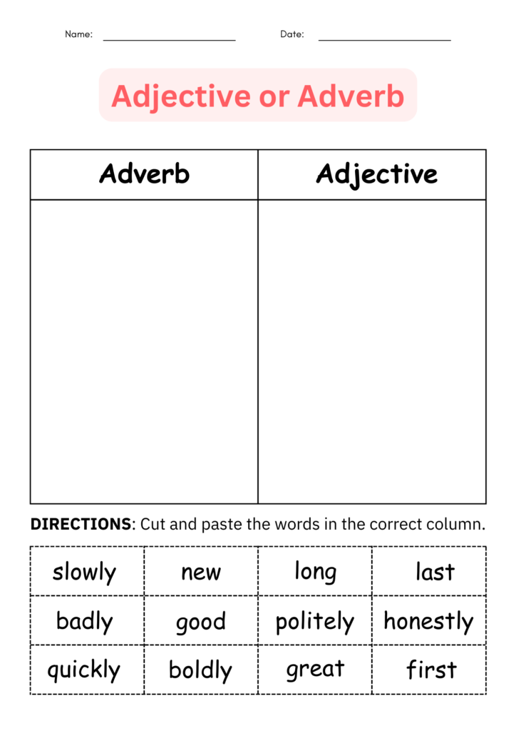 Daily Grammar Activities - Adjectives & Adverbs - Worksheets 3rd, 4th ...