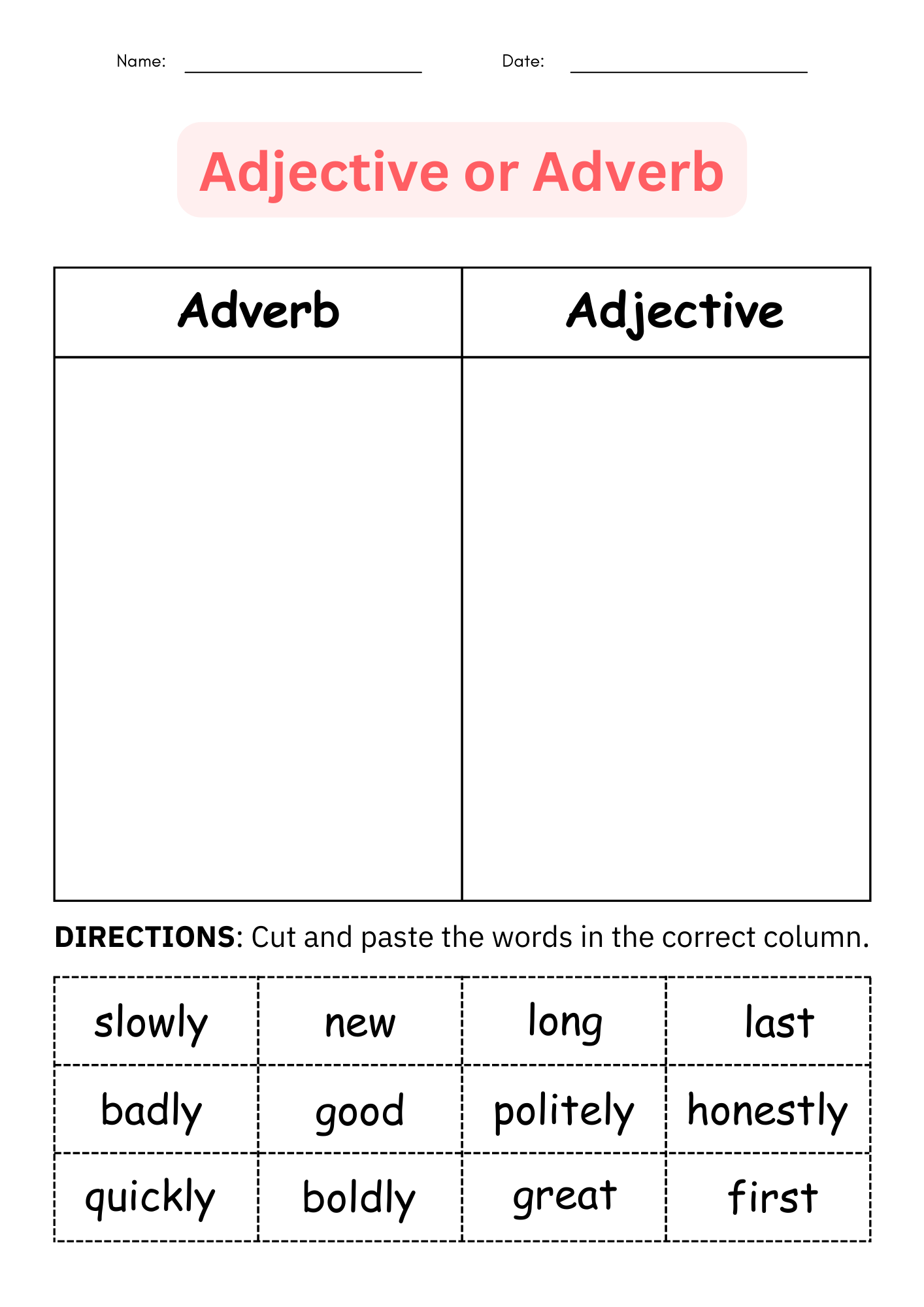 Daily Grammar Activities - Adjectives & Adverbs - Worksheets 3rd, 4th ...