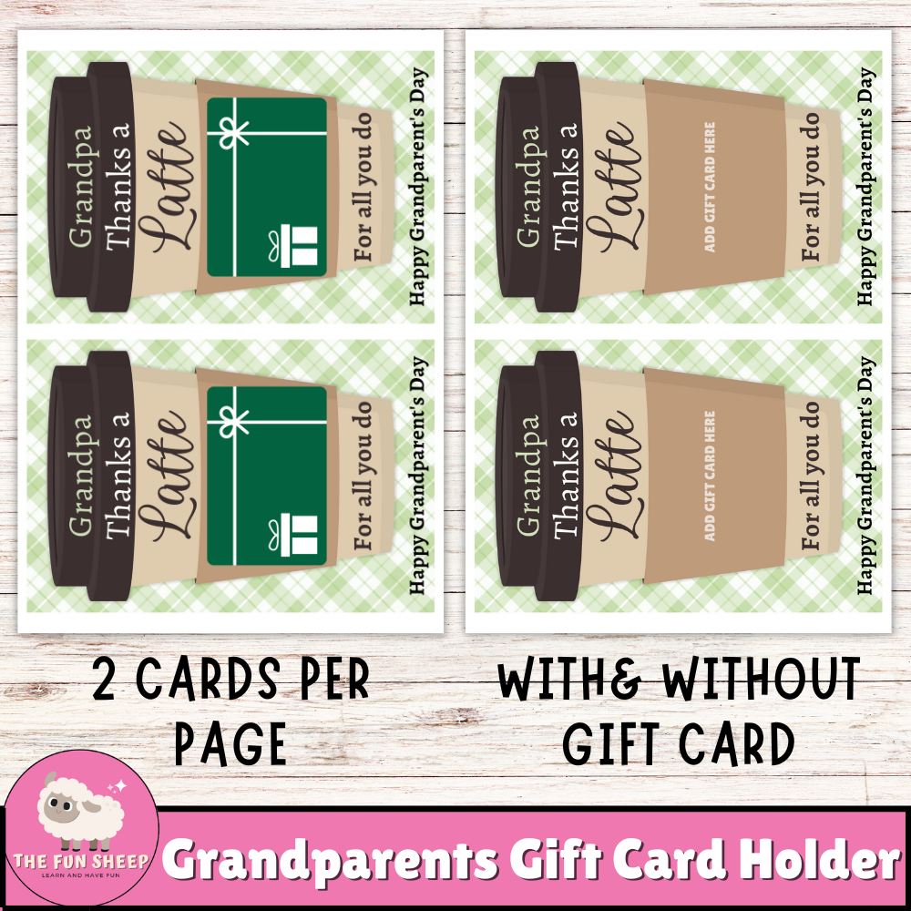 Grandparent’s Day Gift Card Holder | Thank You Coffee Gift Card Holder ...