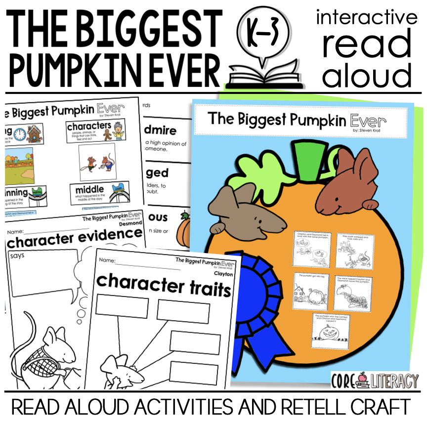 The Biggest Pumpkin Ever Interactive Read Aloud | Sequencing RETELL ...
