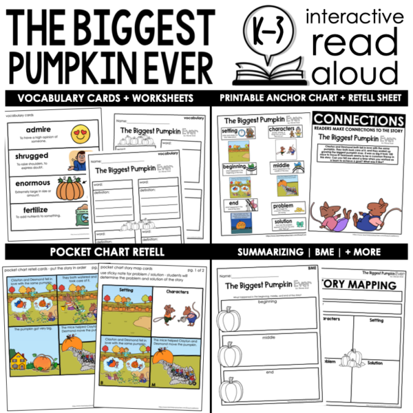 The Biggest Pumpkin Ever Interactive Read Aloud | Sequencing RETELL ...