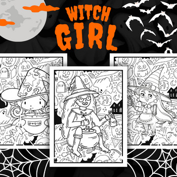 Enchanting Adventures: 24 Witch Girl Coloring Pages for Magical ...