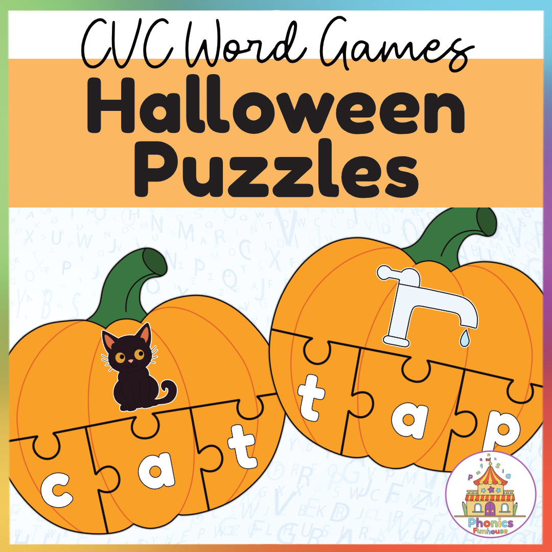 Halloween Word Game - Write the Room, Blending CVC Words | Made By Teachers