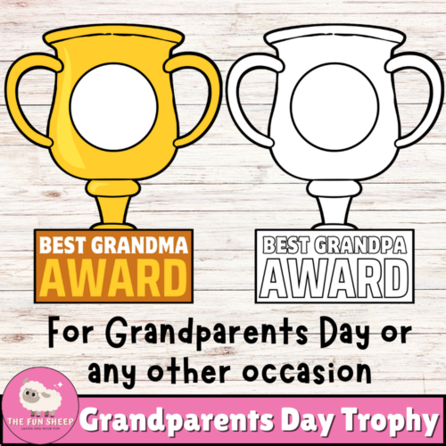 Grandparents Day Trophy | Best Grandpa & Grandma Gift Printable Trophy ...