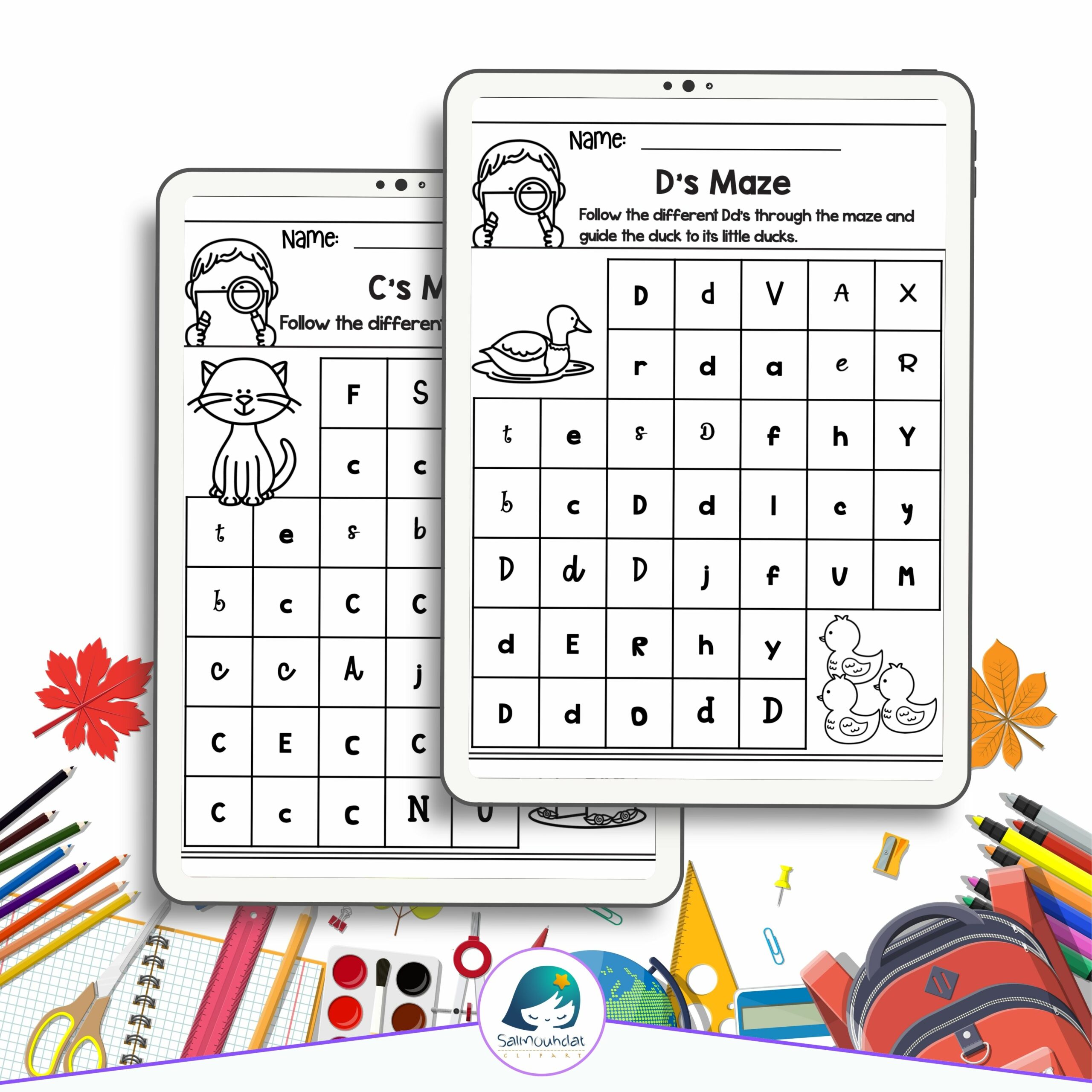 Alphabet Letter Mazes: Back To School Activity Book For First Day Of ...