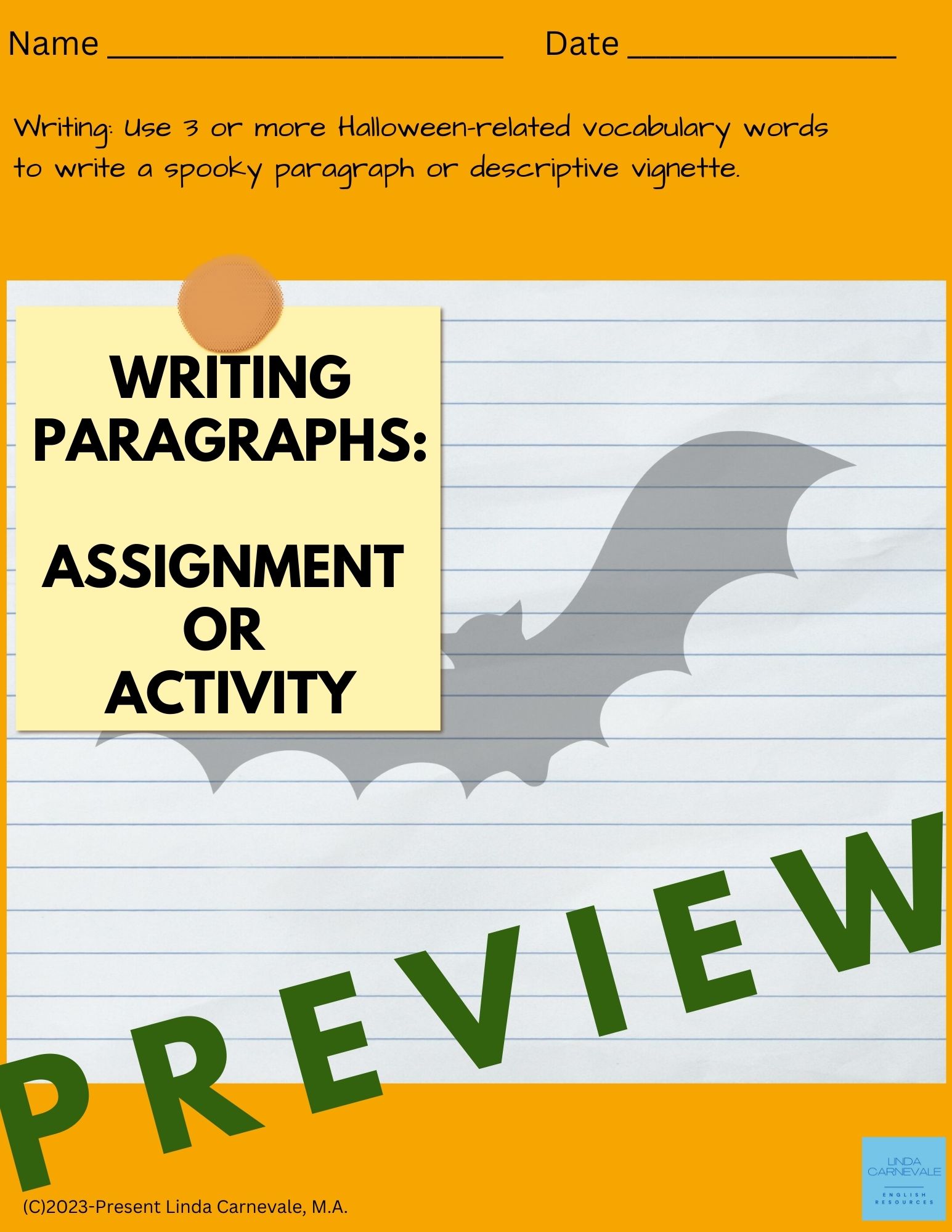 Halloween Vocabulary Activities for High School English with Creative ...
