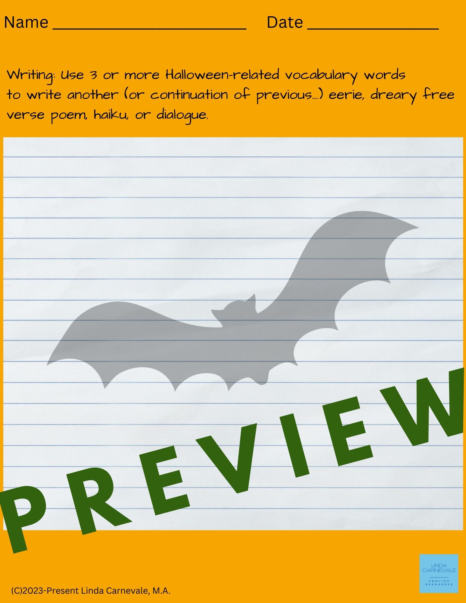 Halloween Vocabulary Activities for High School English with Creative ...