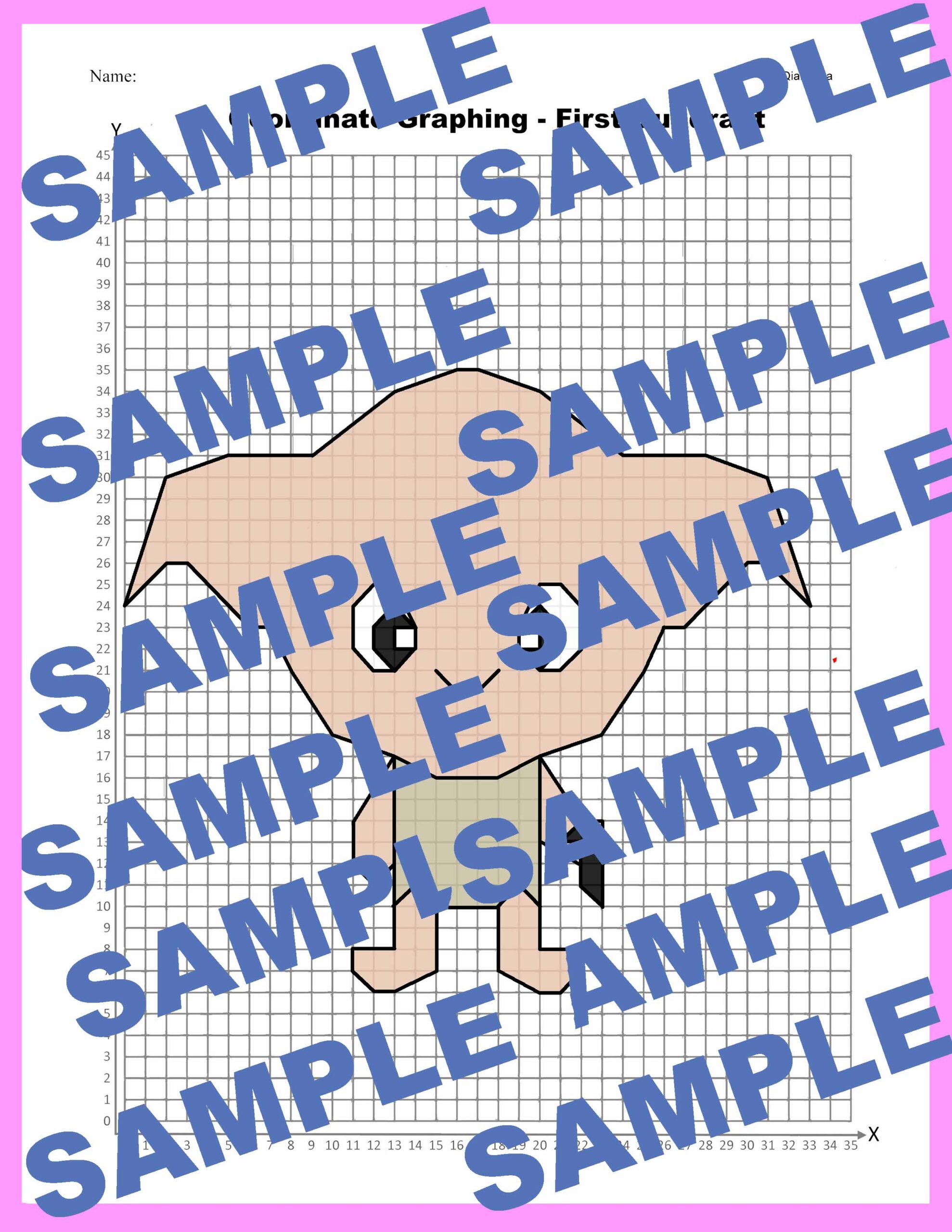 Harry Potter Coordinate Plane Graphing Picture: Dobby | Made By Teachers