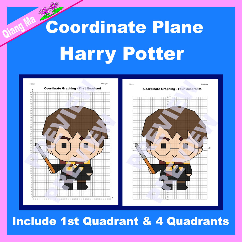 Harry Potter Coordinate Plane Graphing Picture: Bundle 9 in 1 | Made By ...
