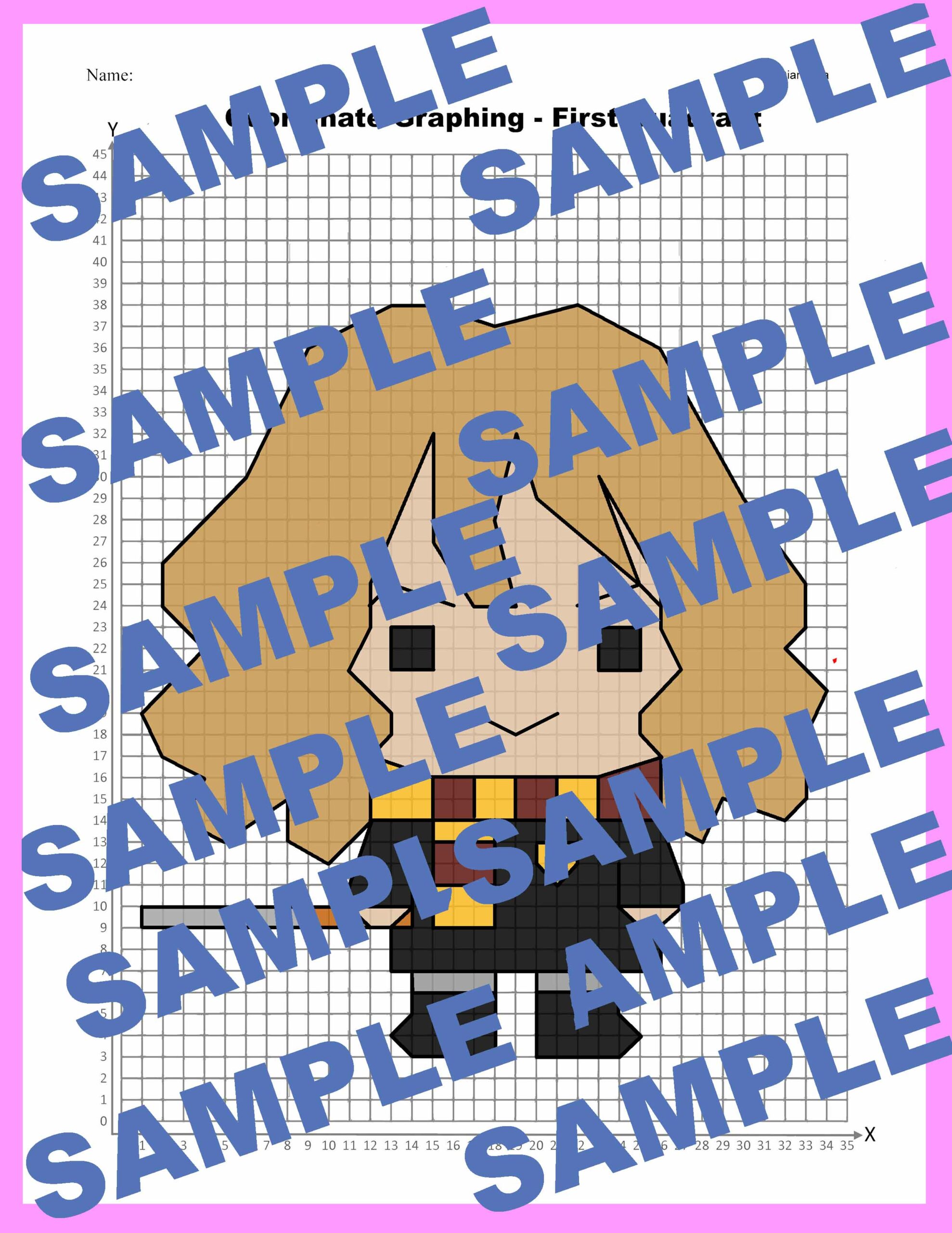 Harry Potter Coordinate Plane Graphing Picture: Hermione Granger | Made ...