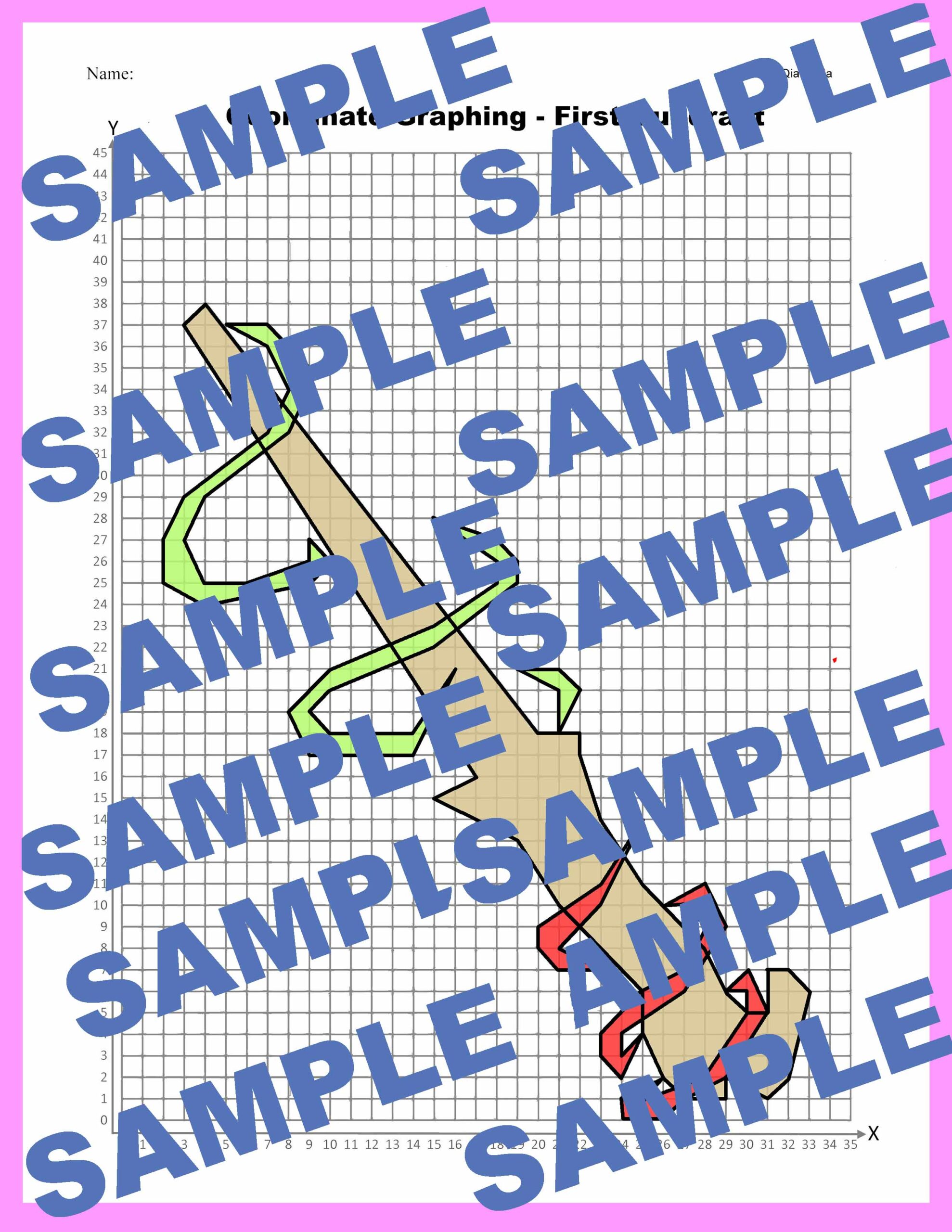 Harry Potter Coordinate Plane Graphing Picture: Lord Voldemort's Wand ...