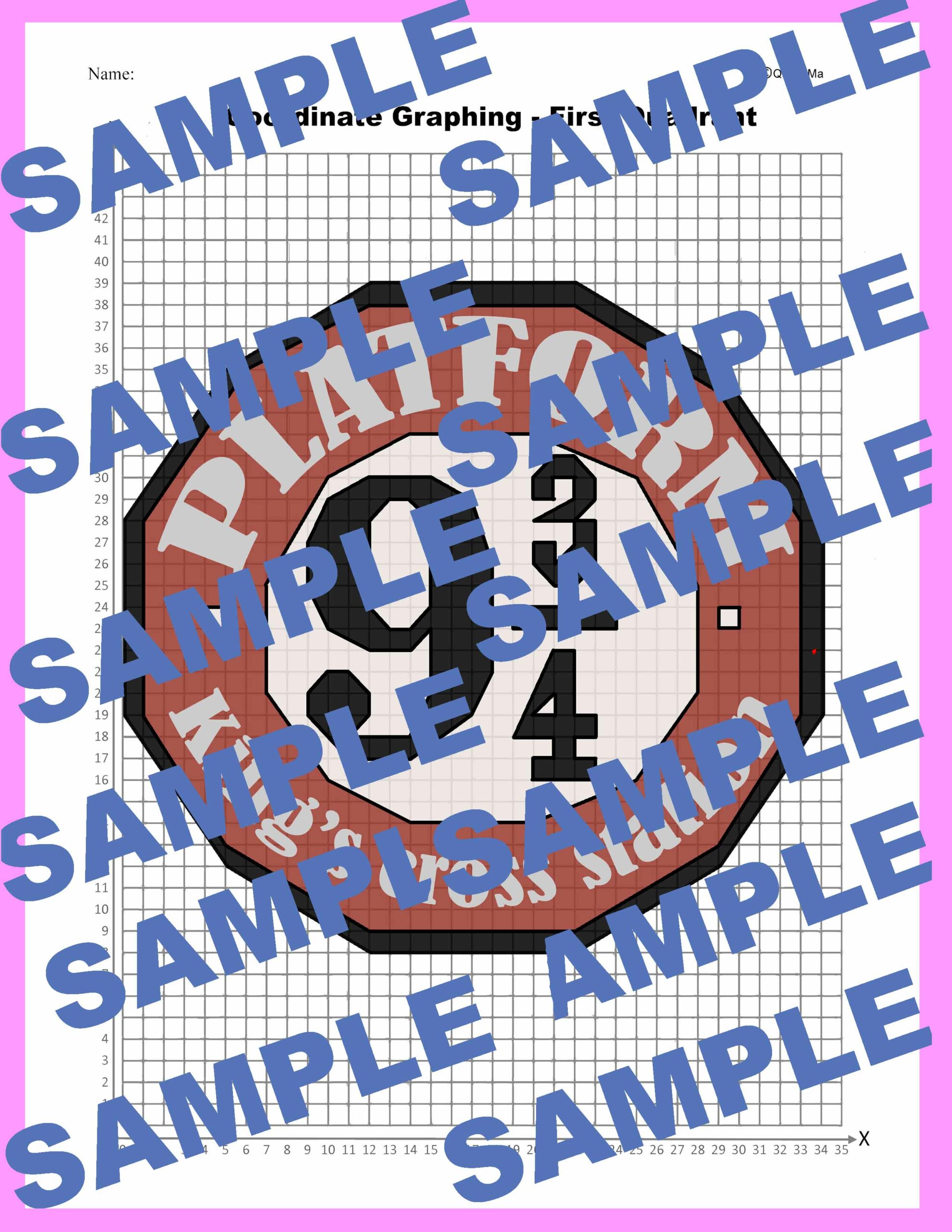 Harry Potter Coordinate Plane Graphing Picture: Platform 9¾ | Made By ...