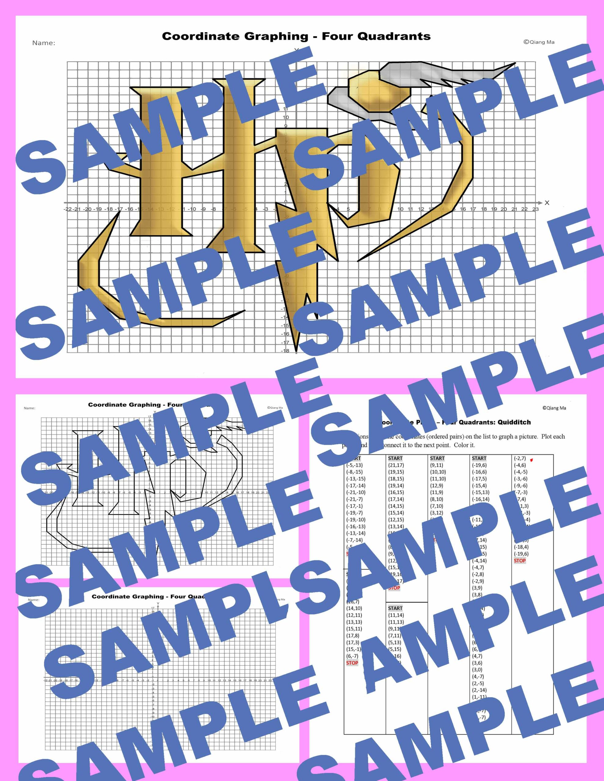 Harry Potter Coordinate Plane Graphing Picture: Quidditch | Made By ...