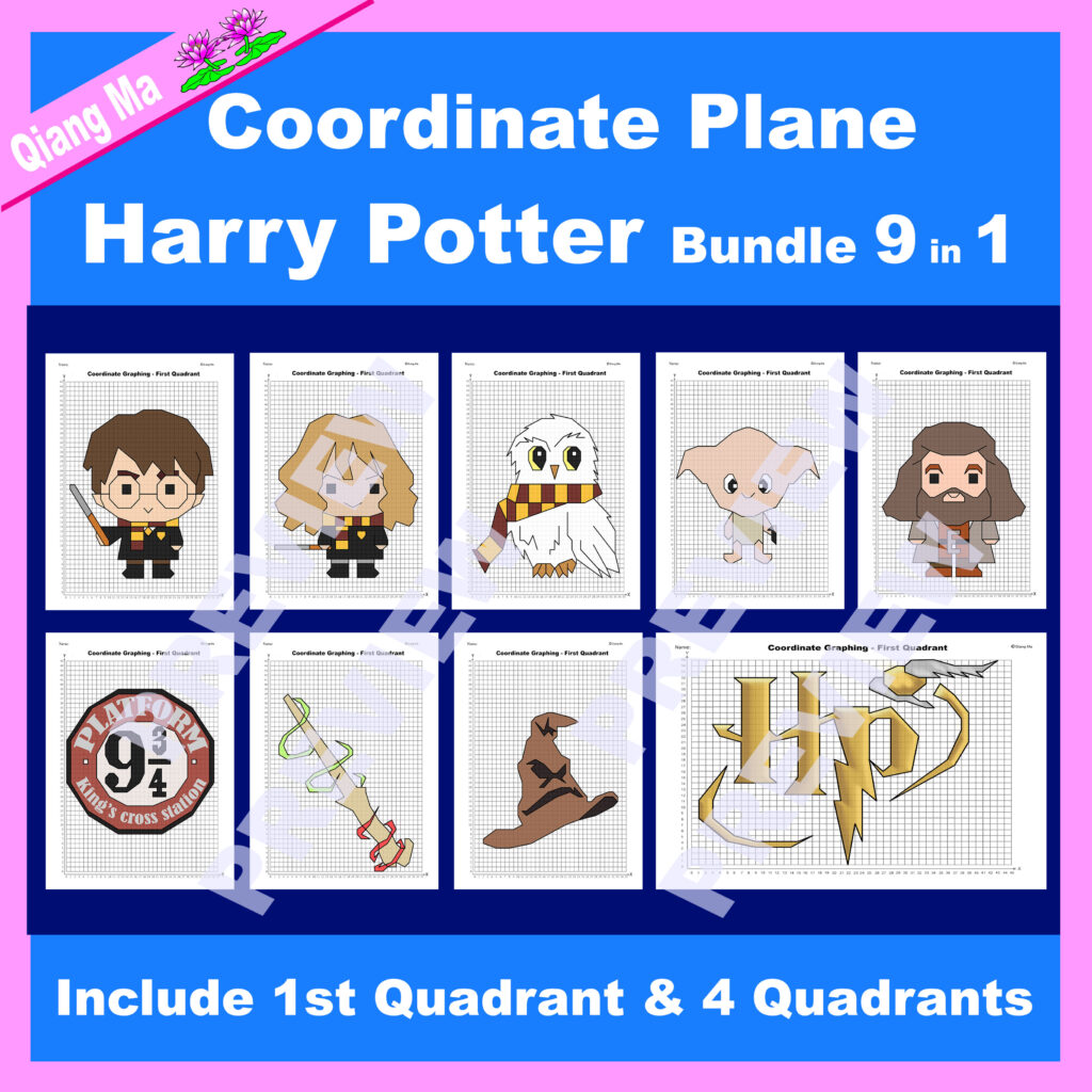 Harry Potter Coordinate Plane Graphing Picture: Bundle 9 in 1 | Made By ...