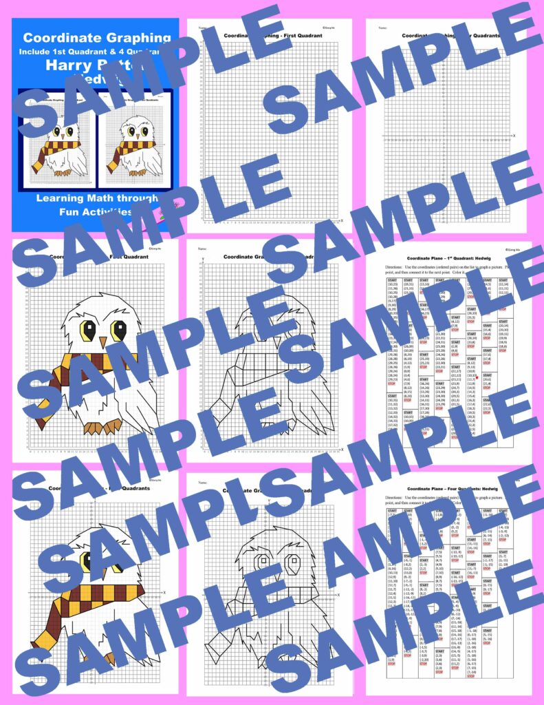 Harry Potter Coordinate Plane Graphing Picture: Bundle 9 in 1 | Made By ...