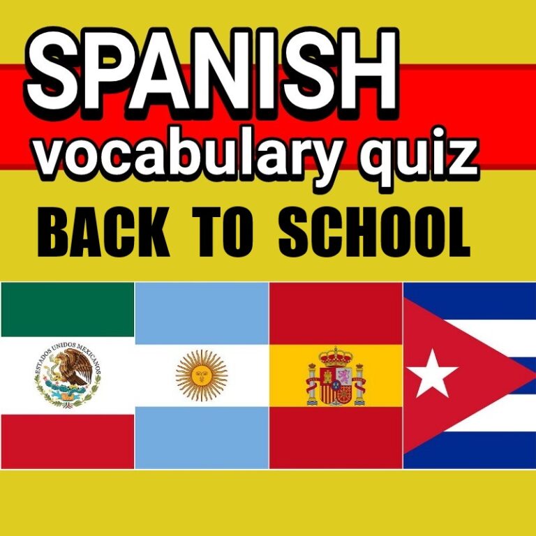 SPANISH VOCABULARY QUIZ - BACK TO SCHOOL | Made By Teachers
