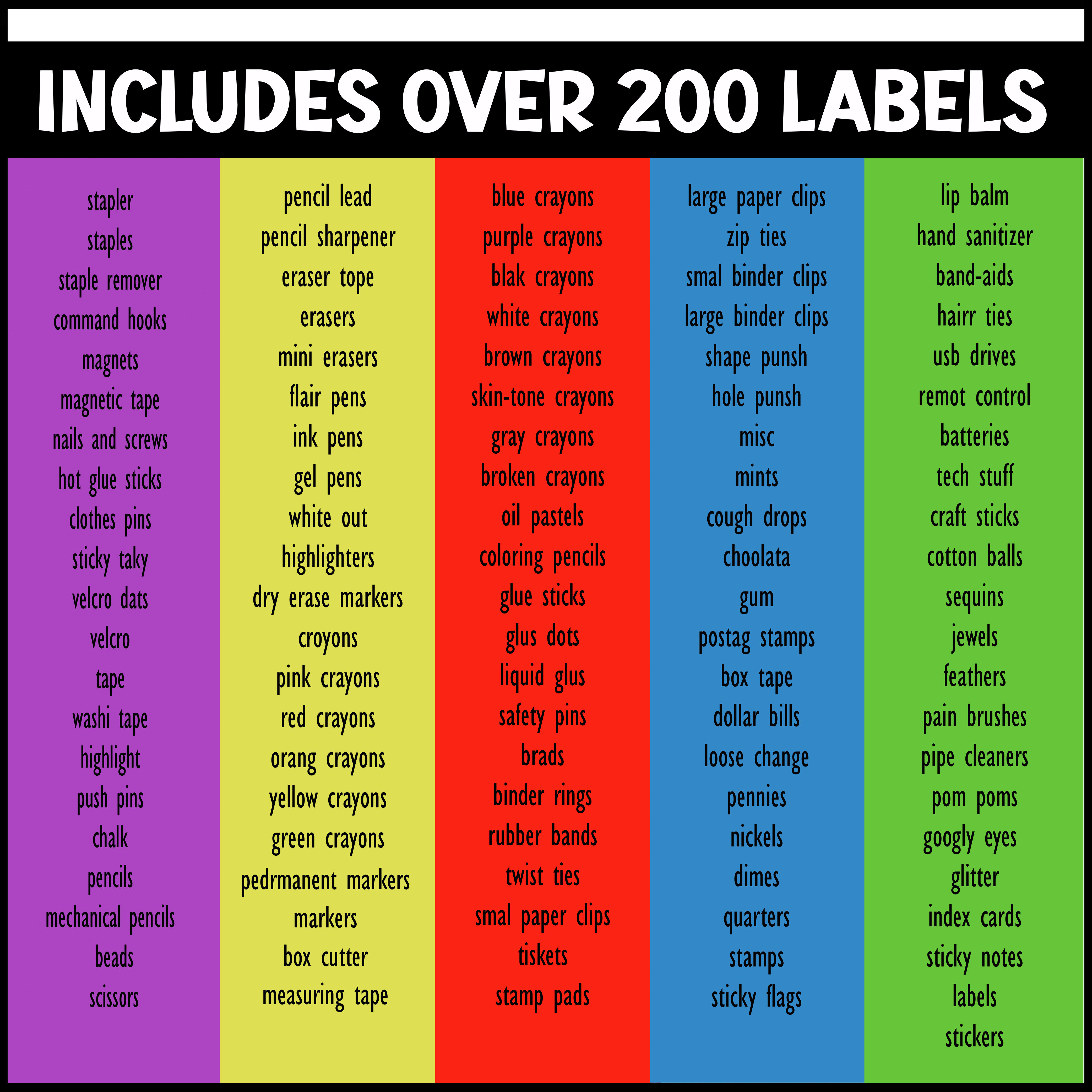 Teacher Toolbox Labels with Pictures | Bright & Editable | Classroom ...