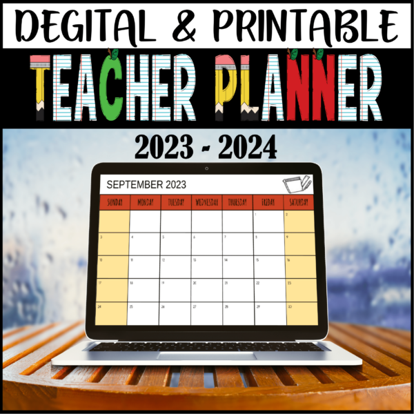 Digital Teacher Planner 23-24 | EDITABLE Digital & Printable Binder ...