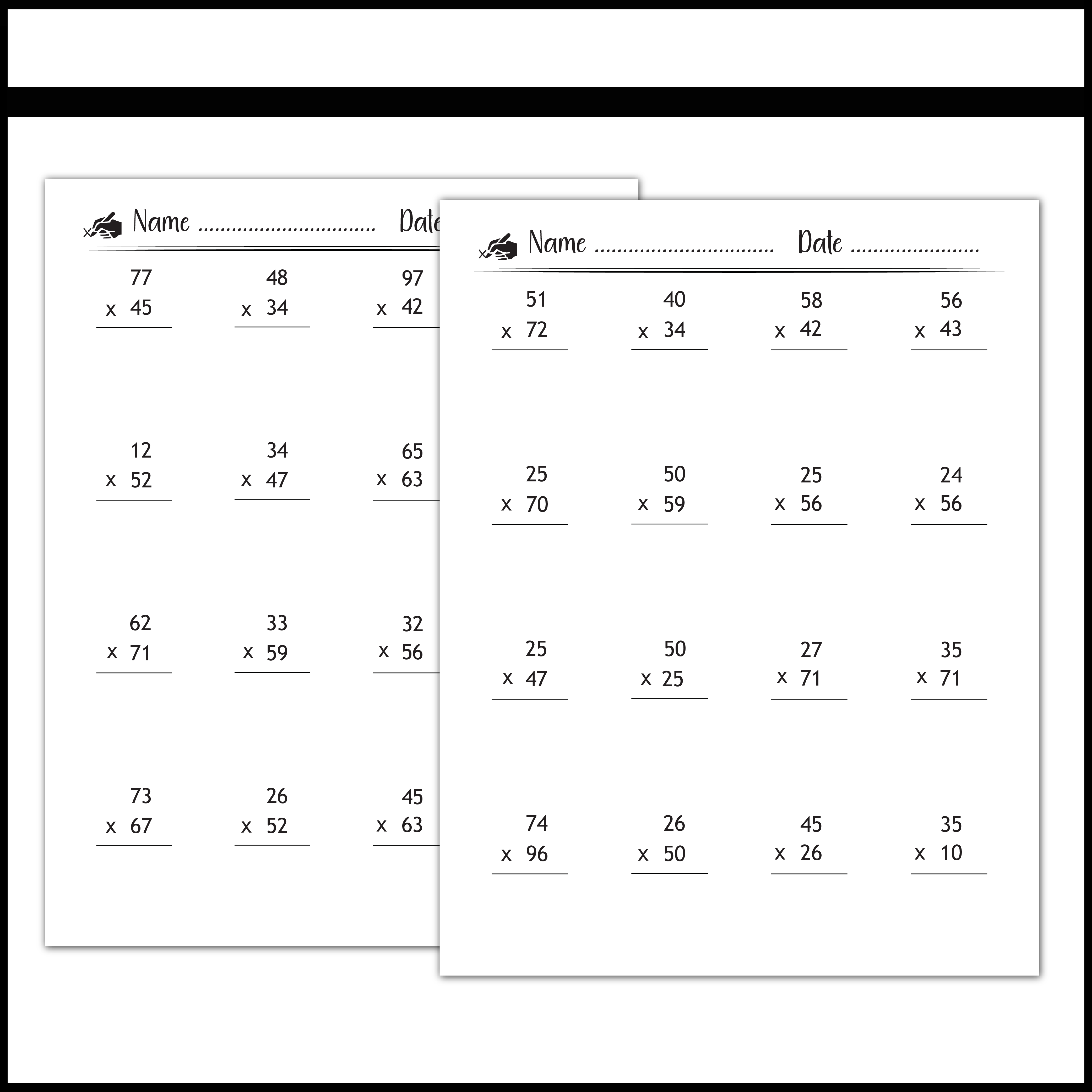 Efficient Digit Multiplication Practice: Math Quick Check Worksheets ...