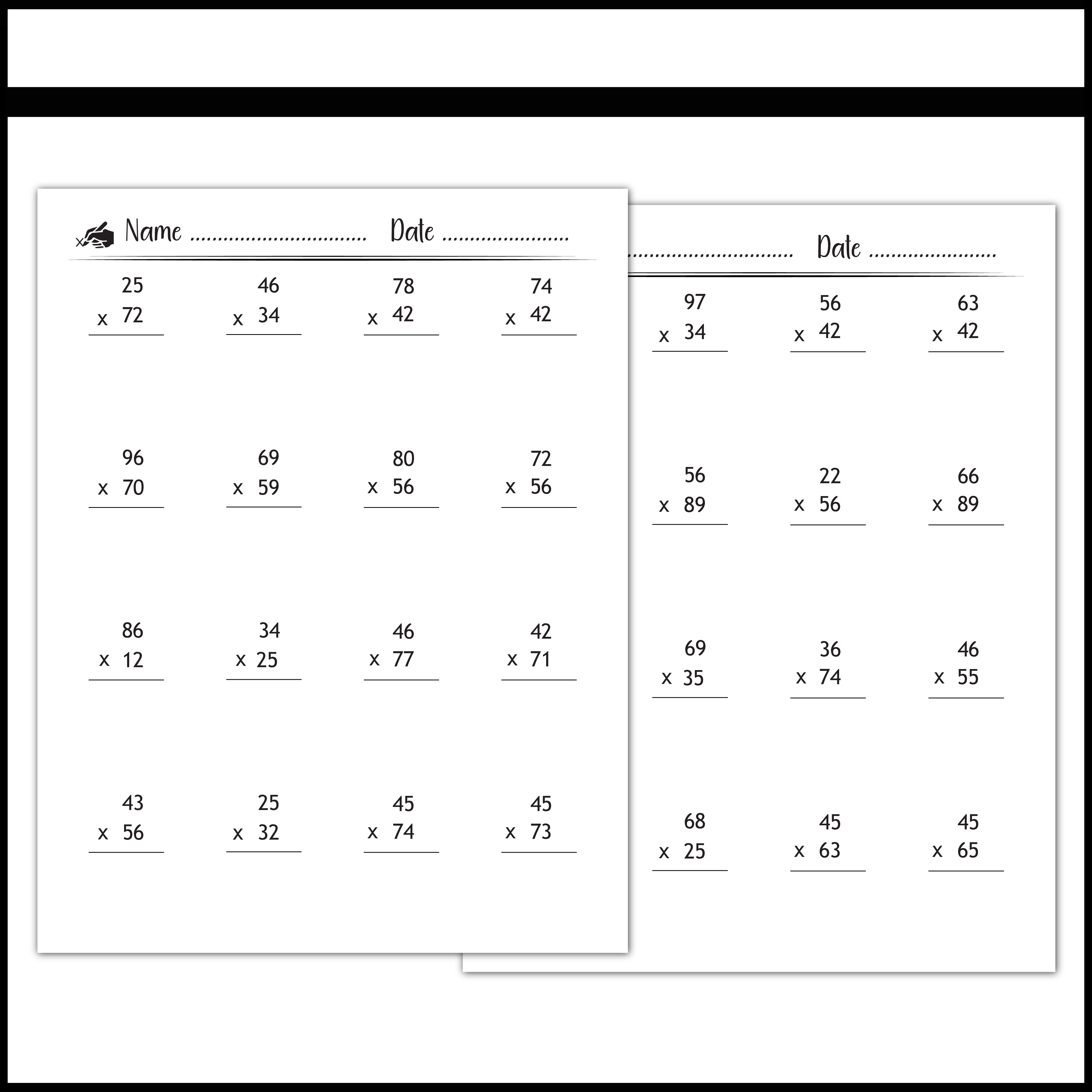 Efficient Digit Multiplication Practice: Math Quick Check Worksheets ...