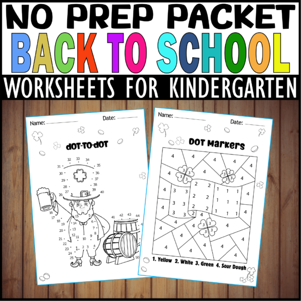 Back to School NO PREP Math and Literacy Packet - worksheets for ...