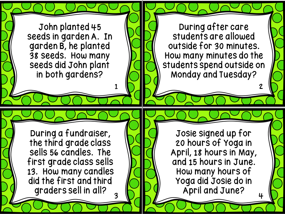 2.OA.1 Task Cards One and Two Step Word Problems | Made By Teachers