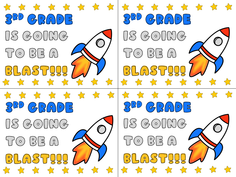 BACK TO SCHOOL GIFT TAGS | SPACE THEME | 3RD GRADE IS GOING TO BE A ...