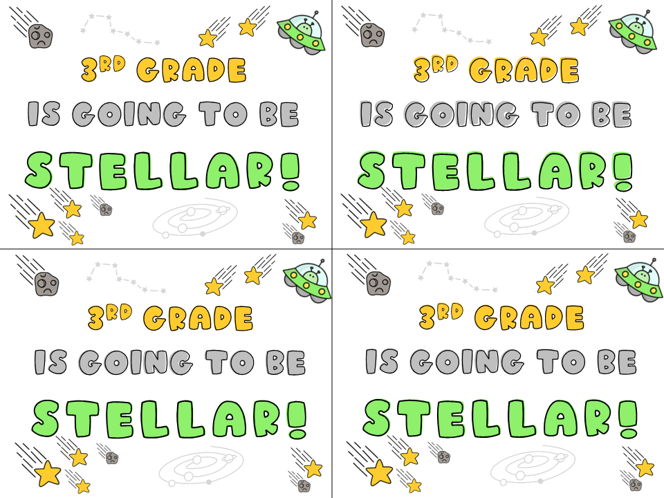 BACK TO SCHOOL GIFT TAGS | SPACE THEME | 3RD GRADE IS GOING TO BE A ...
