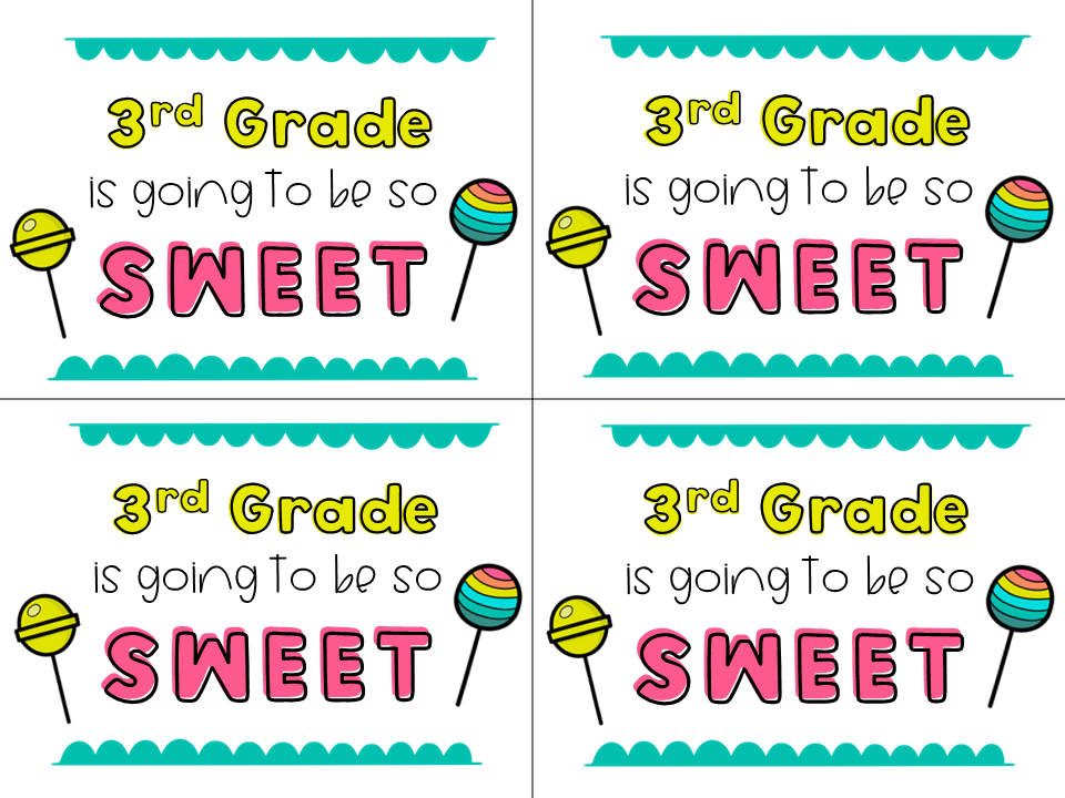 BACK TO SCHOOL GIFT TAGS | 3RD GRADE IS GOING TO BE SO SWEET | Made By ...