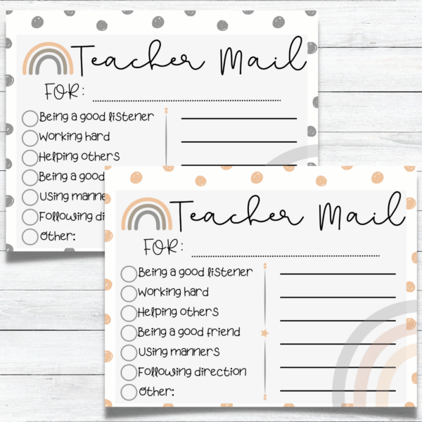 Teacher Mail Template Editable Boho Rainbow | Templates EDITABLE With ...
