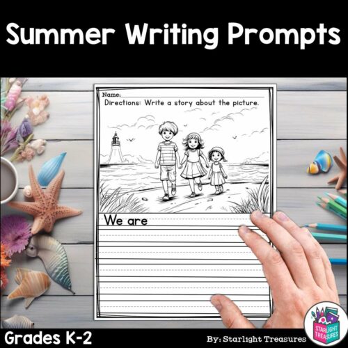 Summer Writing Prompts, Summer Picture Writing Prompts with Sentence ...
