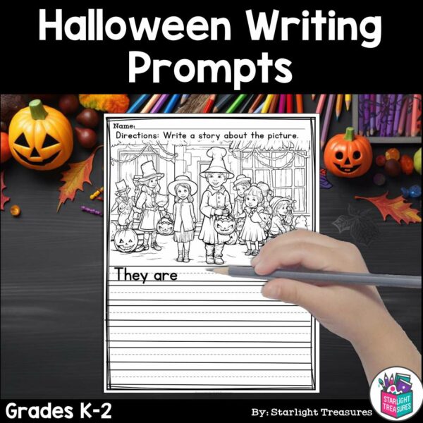 Halloween Writing Prompts, Halloween Picture Writing with Sentence ...