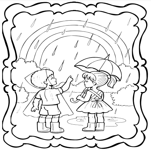 Rainy Season Colouring Pages For Kids