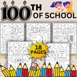 Celebrate 100 Days of School with Joy: Printable Coloring Pages Set ...