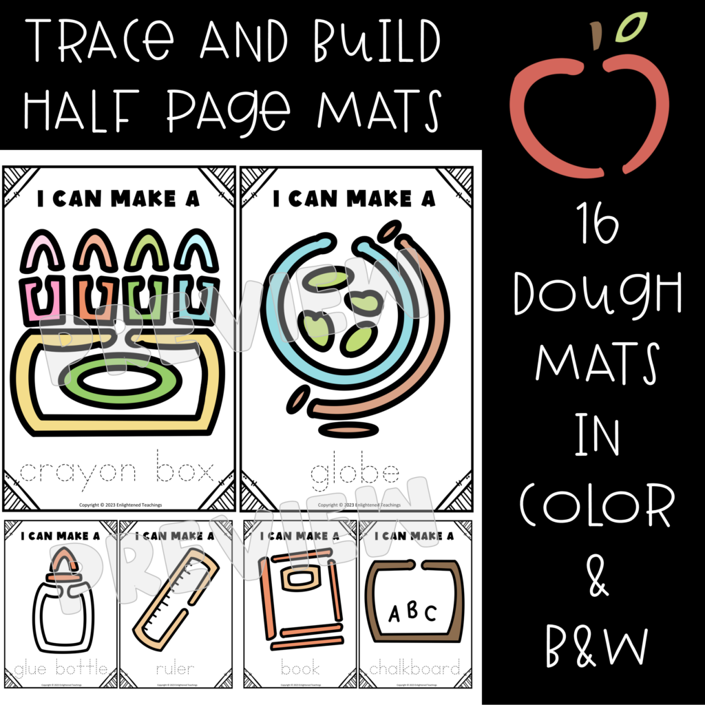 Back to School Play Dough Mats School Dough School Playdough School ...