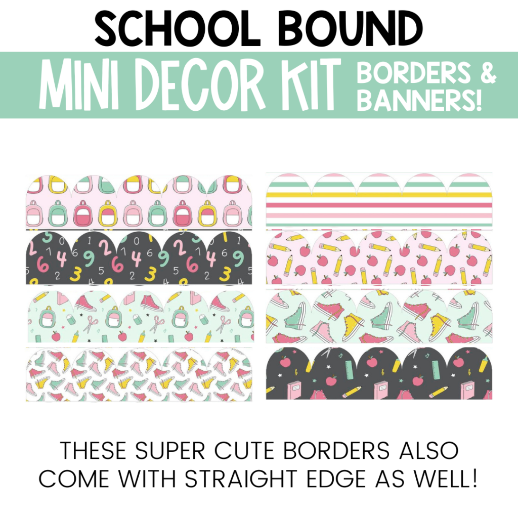 Back to School Bulletin Borders / Back to School Bulletin Board Decor ...