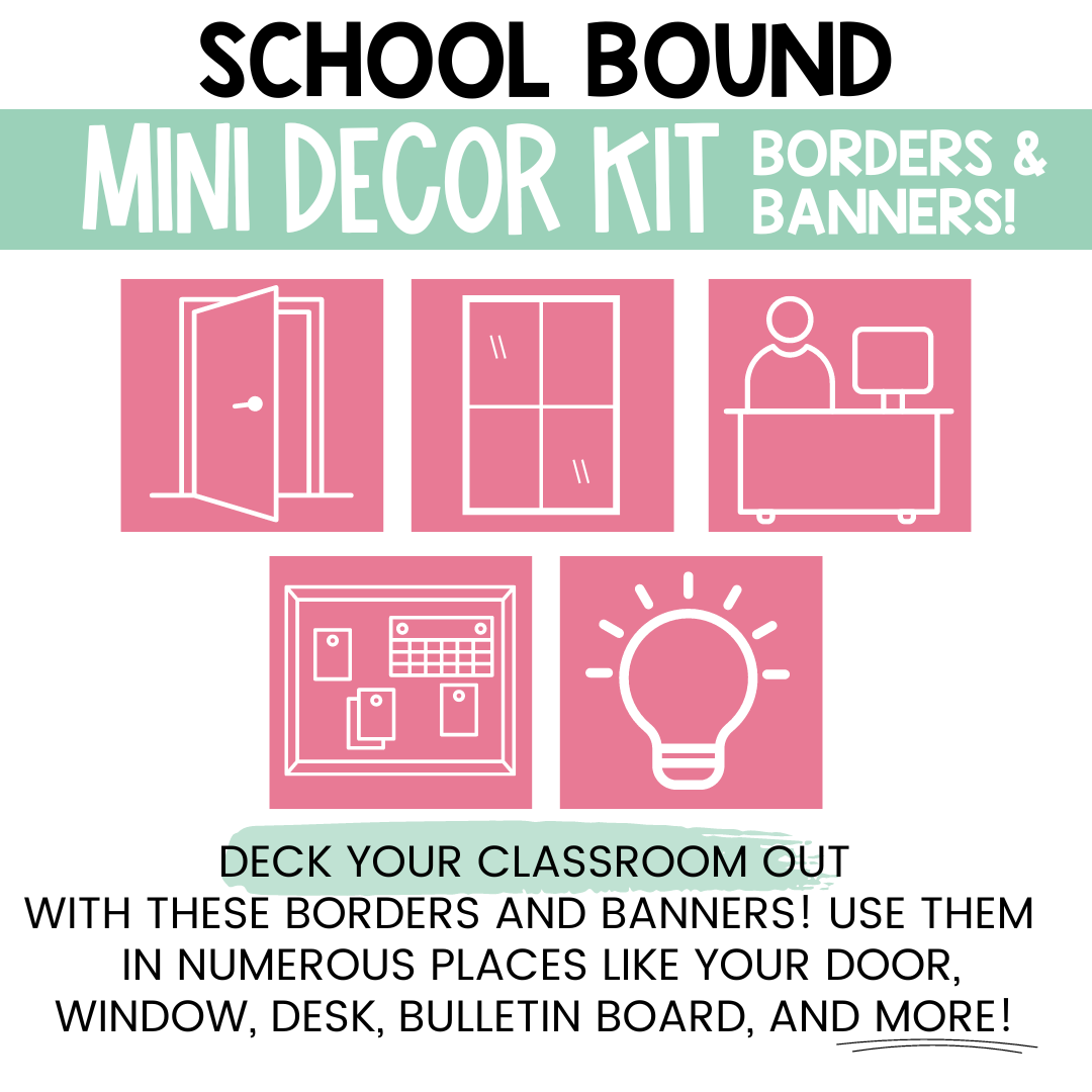 Back to School Bulletin Borders / Back to School Bulletin Board Decor ...
