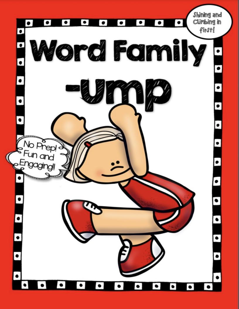 All About the Word Family - ump - No Prep! Word Work! | Made By Teachers