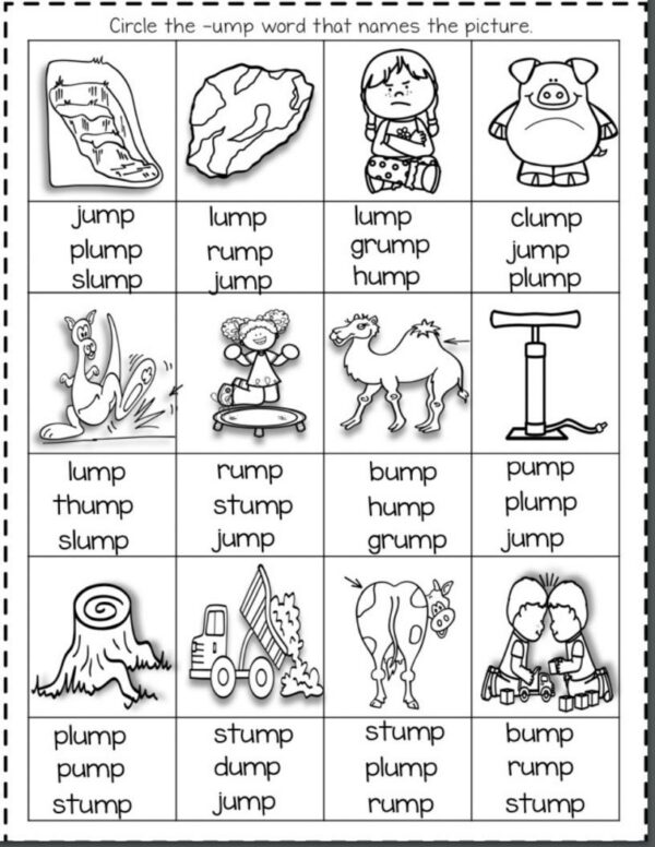 All About the Word Family - ump - No Prep! Word Work! | Made By Teachers