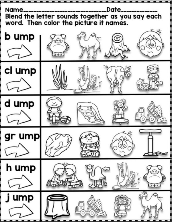 All About the Word Family - ump - No Prep! Word Work! | Made By Teachers