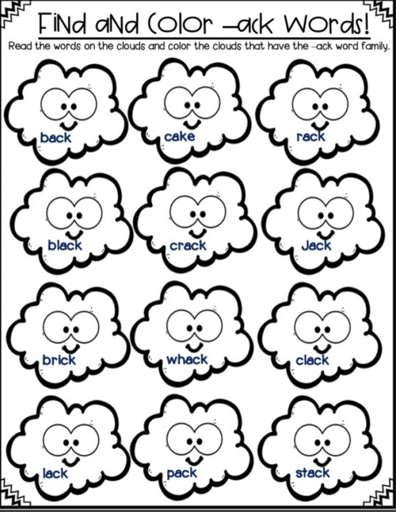 -ack Word Family Activity Pack | Made By Teachers