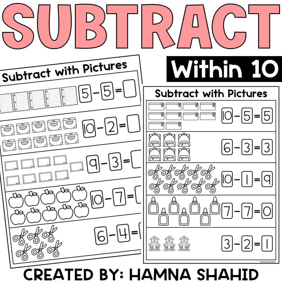Subtraction within 10 | Made By Teachers