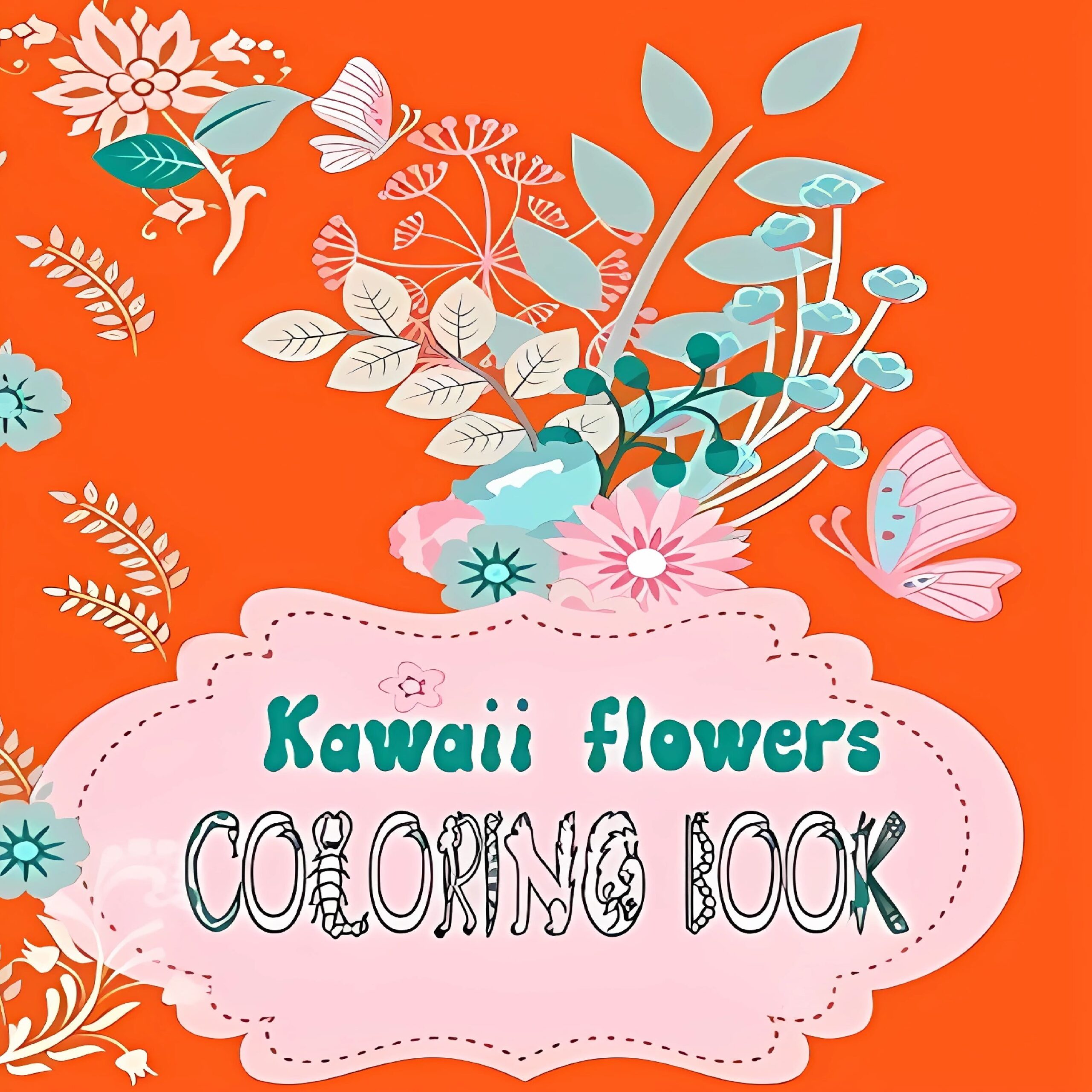 Kawaii flower Coloring Book: Cute Kawaii flowers, and Relaxing Flower ...