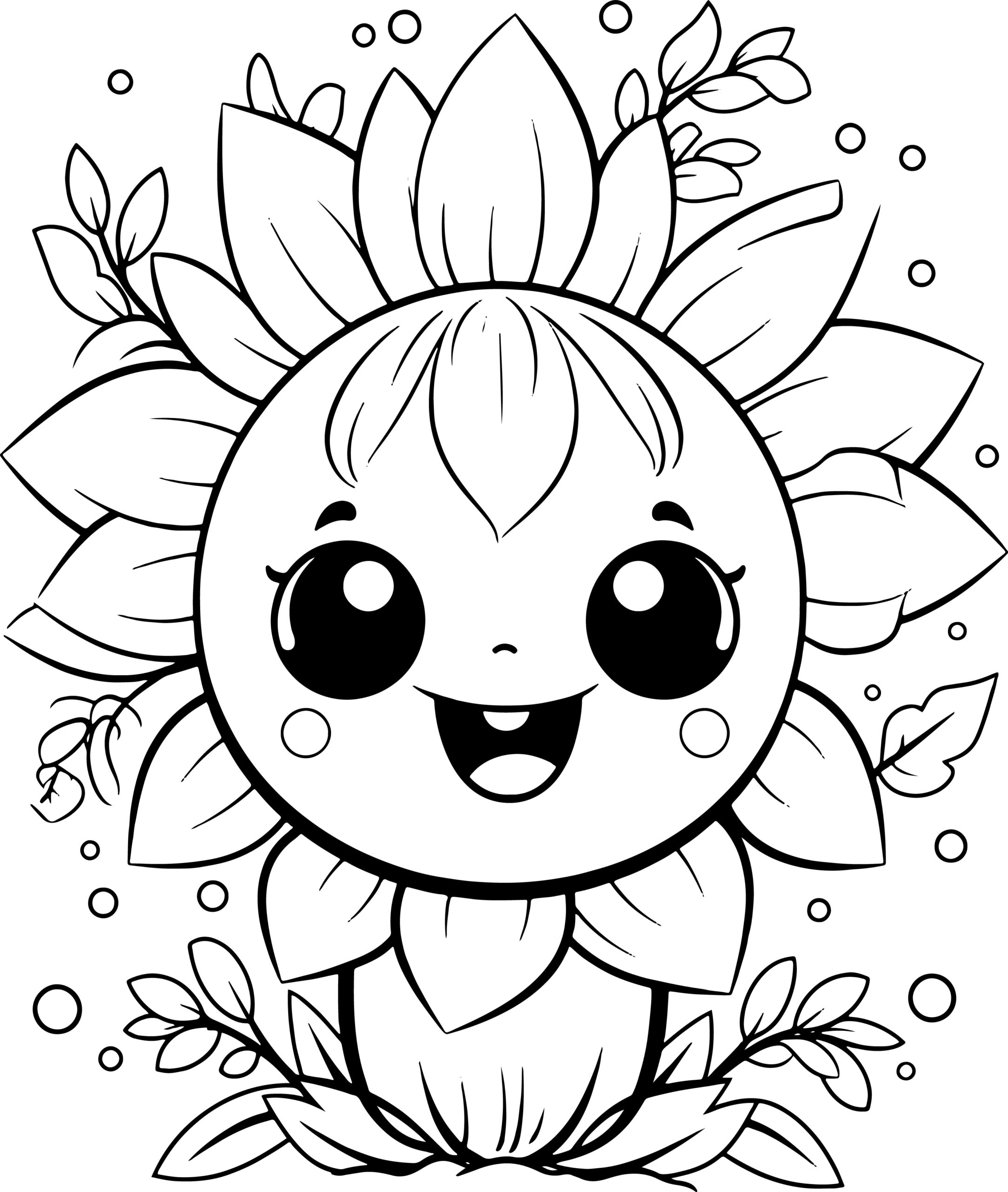 Kawaii flower Coloring Book: Cute Kawaii flowers, and Relaxing Flower ...