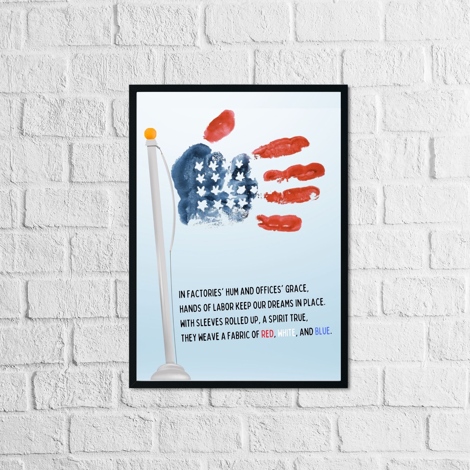 Flag Poem Labor Day Handprint Craft | Labor Day Handprint Art | Made By ...