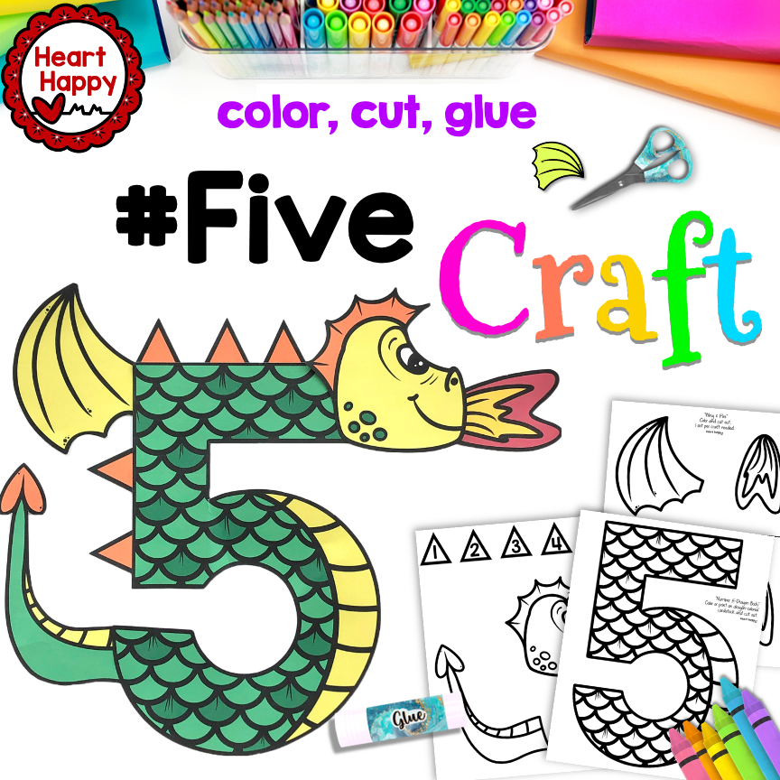 Number Craft | Five | Dragon | Made By Teachers