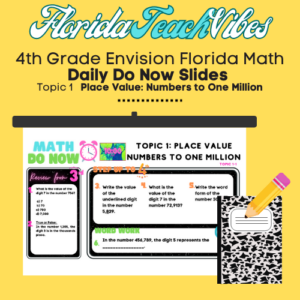 BUNDLE: 4th Grade Math Daily "Do Now" Bell Work- enVision Topics 1-4 ...