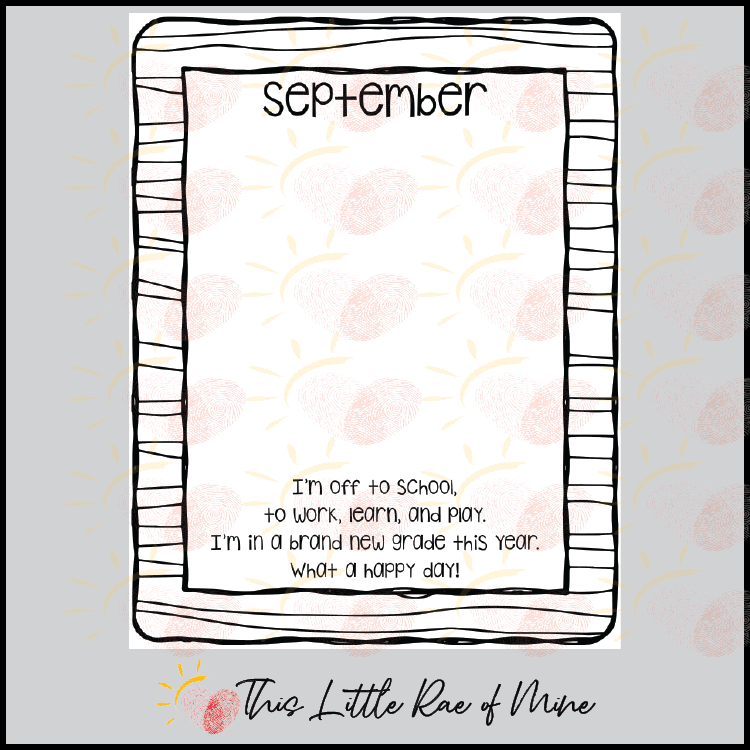 Back to School - handprint Art - Keepsake - Printable - Memory book ...